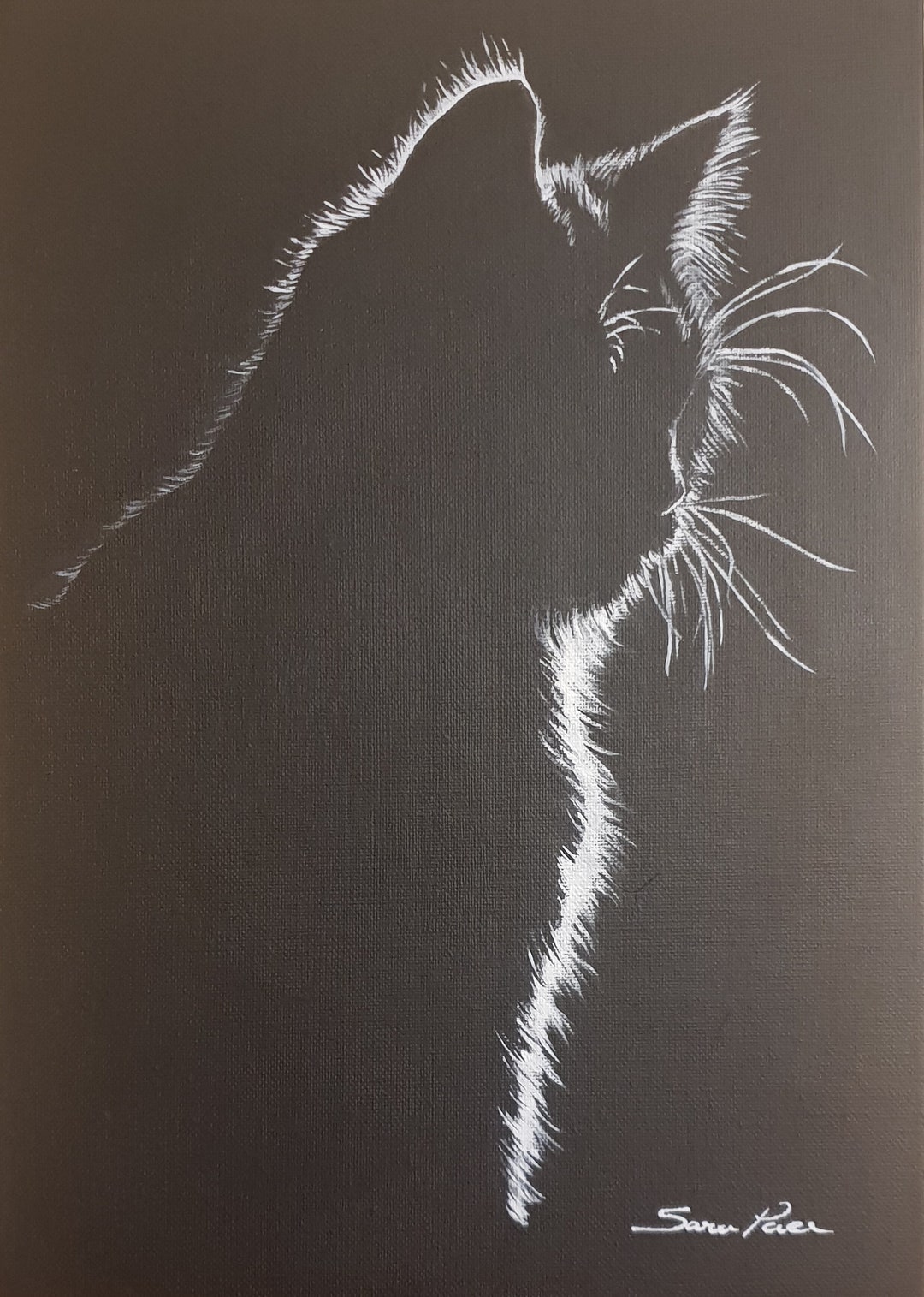 Acrylic Cat Painting - Etsy