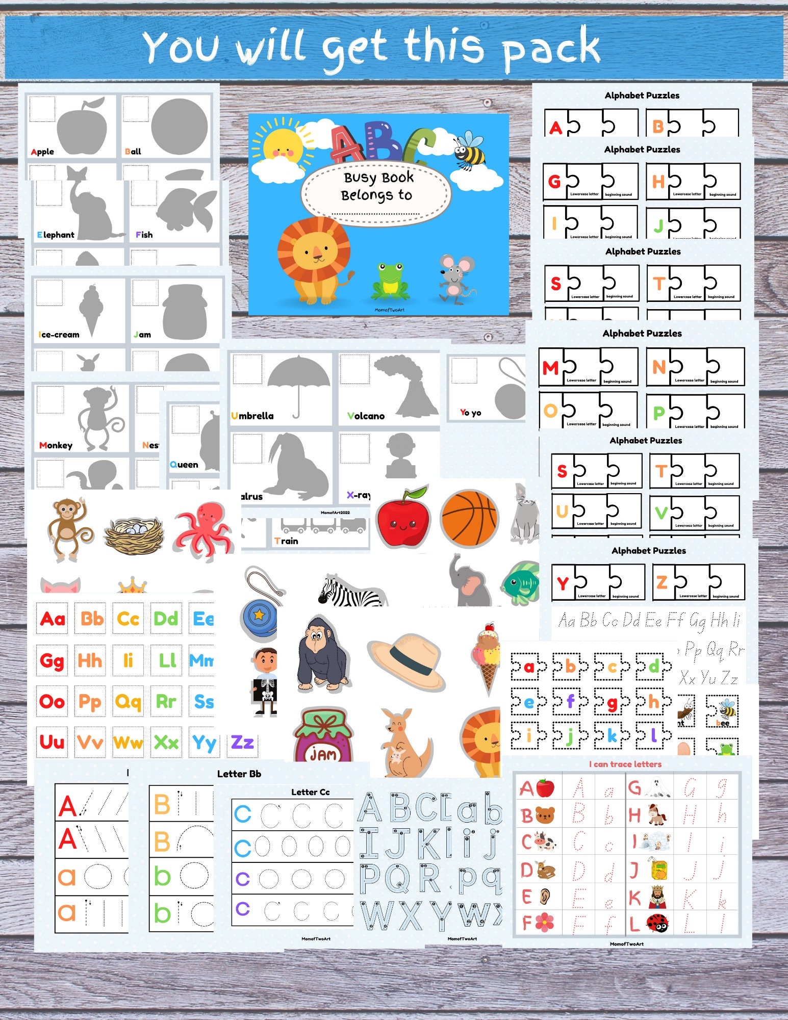 Alphabet Busy Book Printable ABC Quiet Book Toddler Busy Binder ...