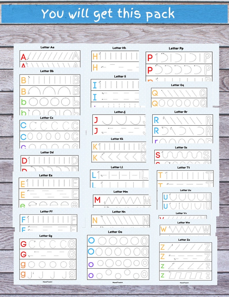 Prewriting Fine Motor Tracing Alphabet Worksheets, Line Tracing Sheets ...