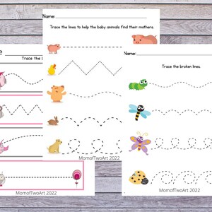 Tracing Practice, Pre-writing Worksheets, Line Tracing, Toddler ...