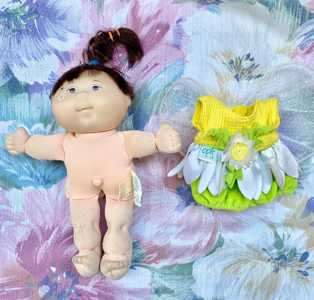 1995 Cabbage Patch Baby Doll W/ Fairy Outfit, Daisy Cheek Design, Brunette and Brown Eyes - Etsy