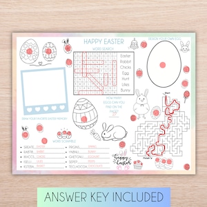 Easter Activity Placemat Printable Fun Educational Classroom Games for ...