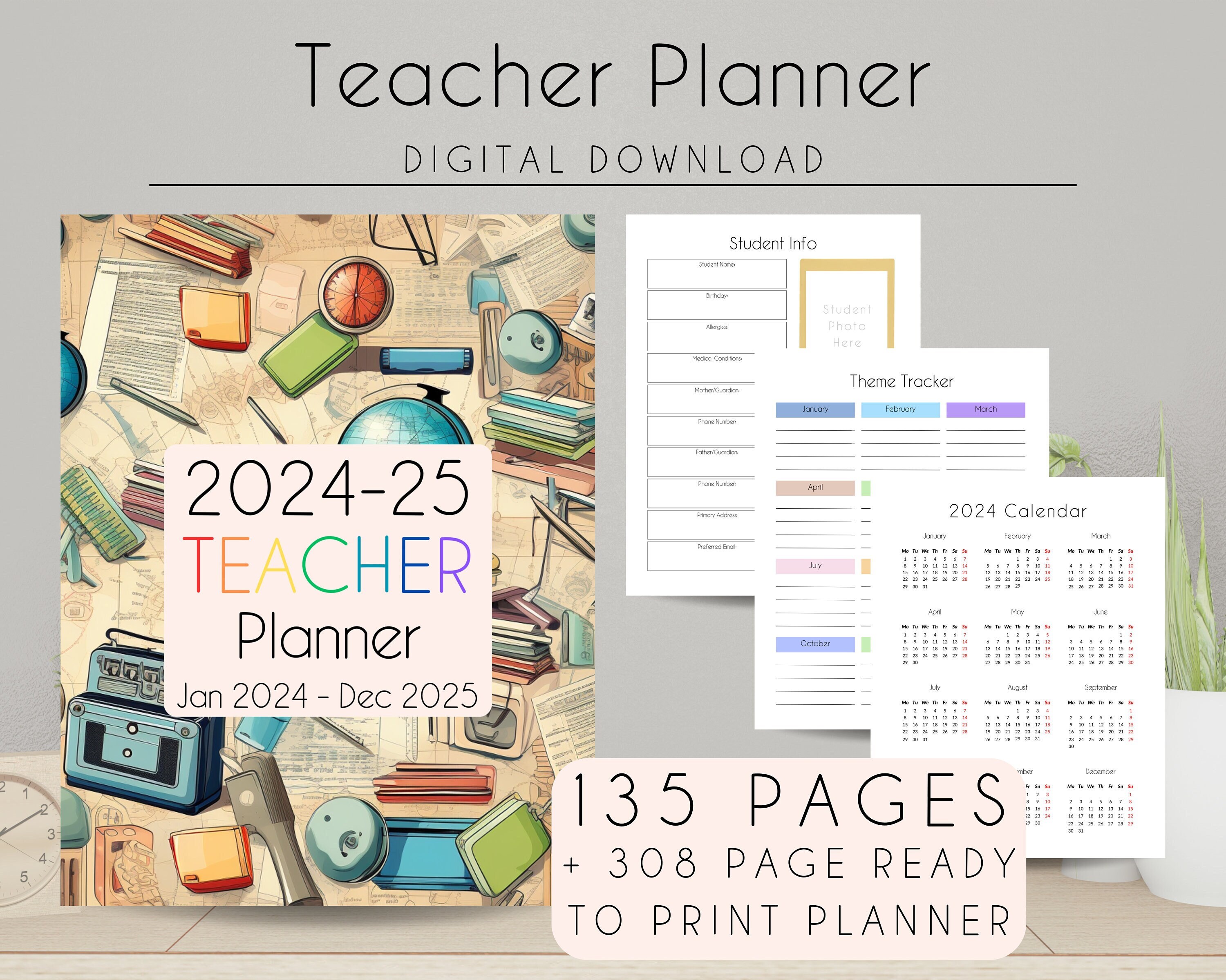 Ultimate Teacher Planner Bundle: 135-page Digital Printable for 2024 ...