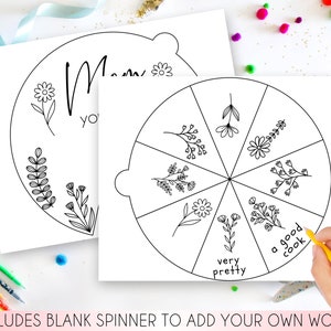 DIY Mother's Day Spinner Wheel Printable Customizable Craft for Mom ...