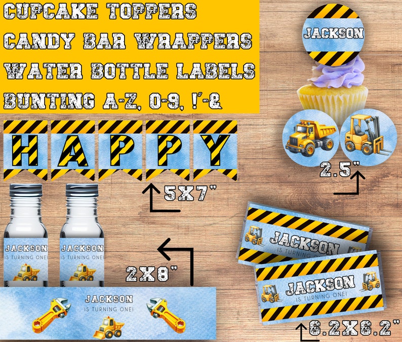 EDITABLE Ultimate Construction Party Pack 16 Designs for a Building ...