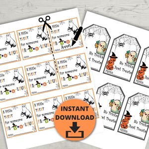 Faboolous Halloween Gift Tags Printable PDF PNG Instant Download Gift ...