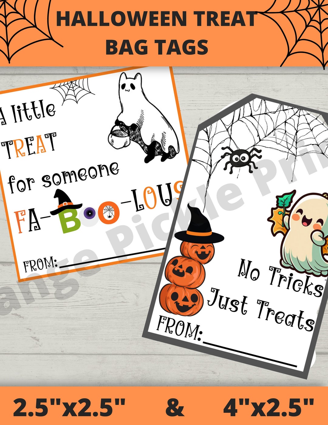 Faboolous Halloween Gift Tags Printable PDF PNG Instant - Etsy