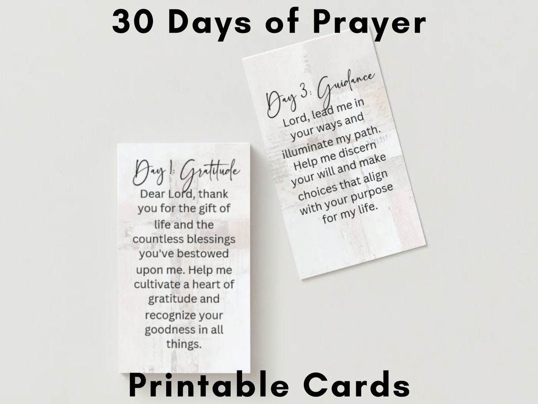 30 Days of Prayerful Moments Printable Cards for Daily Spiritual ...