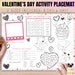 Printable Valentines Activity Placemat Coloring Page Valentine's Day ...