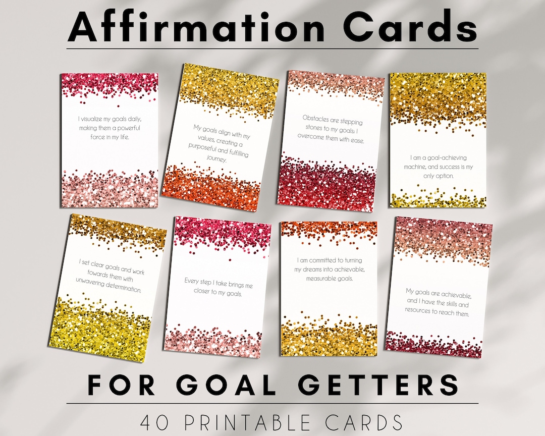 40 Goal Getter Affirmation Cards Inspiring Mantras for Achieving ...