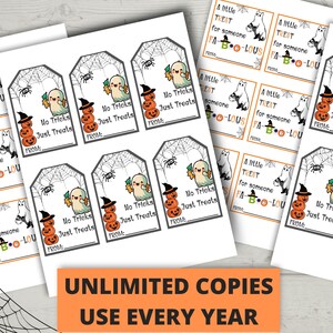 Faboolous Halloween Gift Tags Printable PDF PNG Instant Download Gift ...