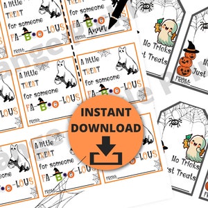 Faboolous Halloween Gift Tags Printable PDF PNG Instant - Etsy