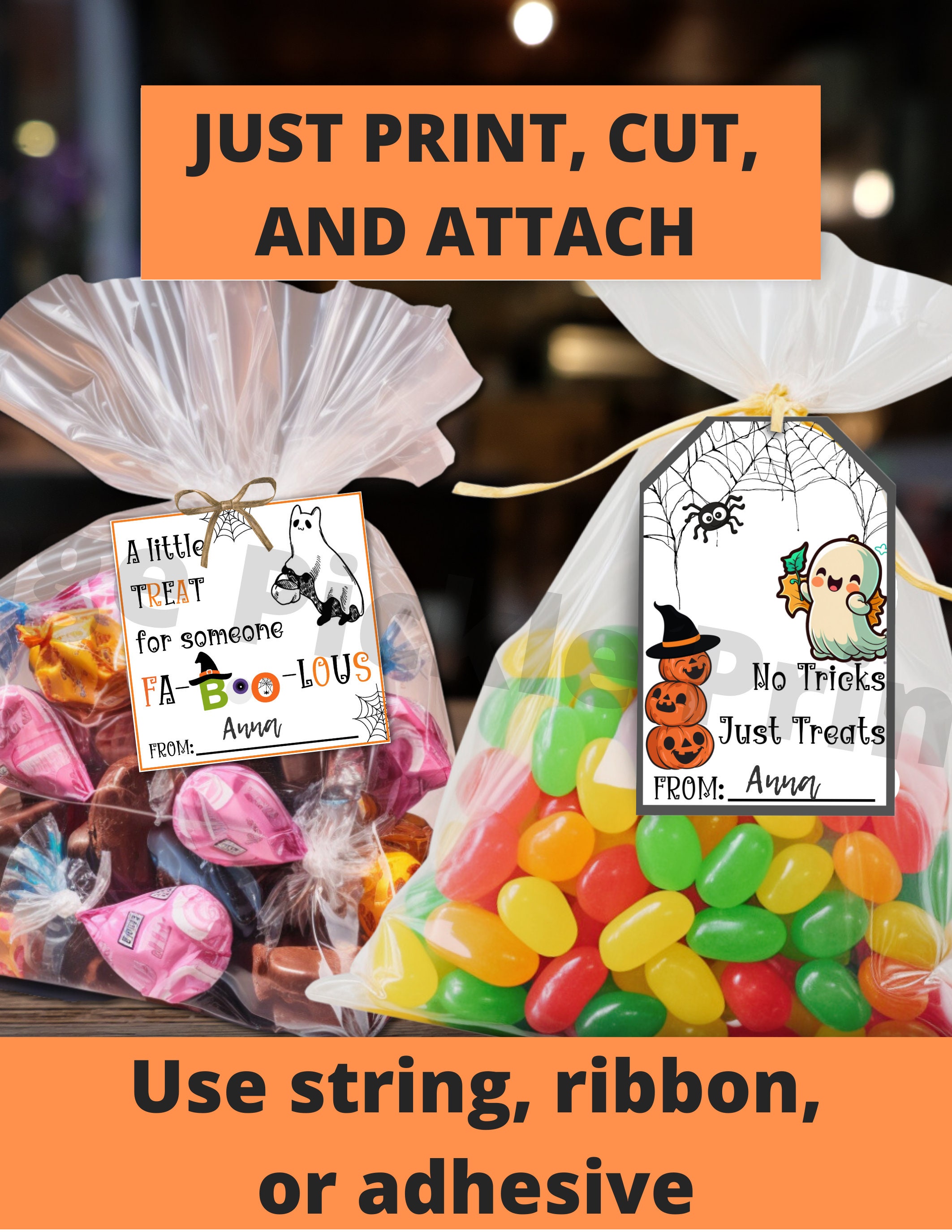 Faboolous Halloween Gift Tags Printable PDF PNG Instant - Etsy