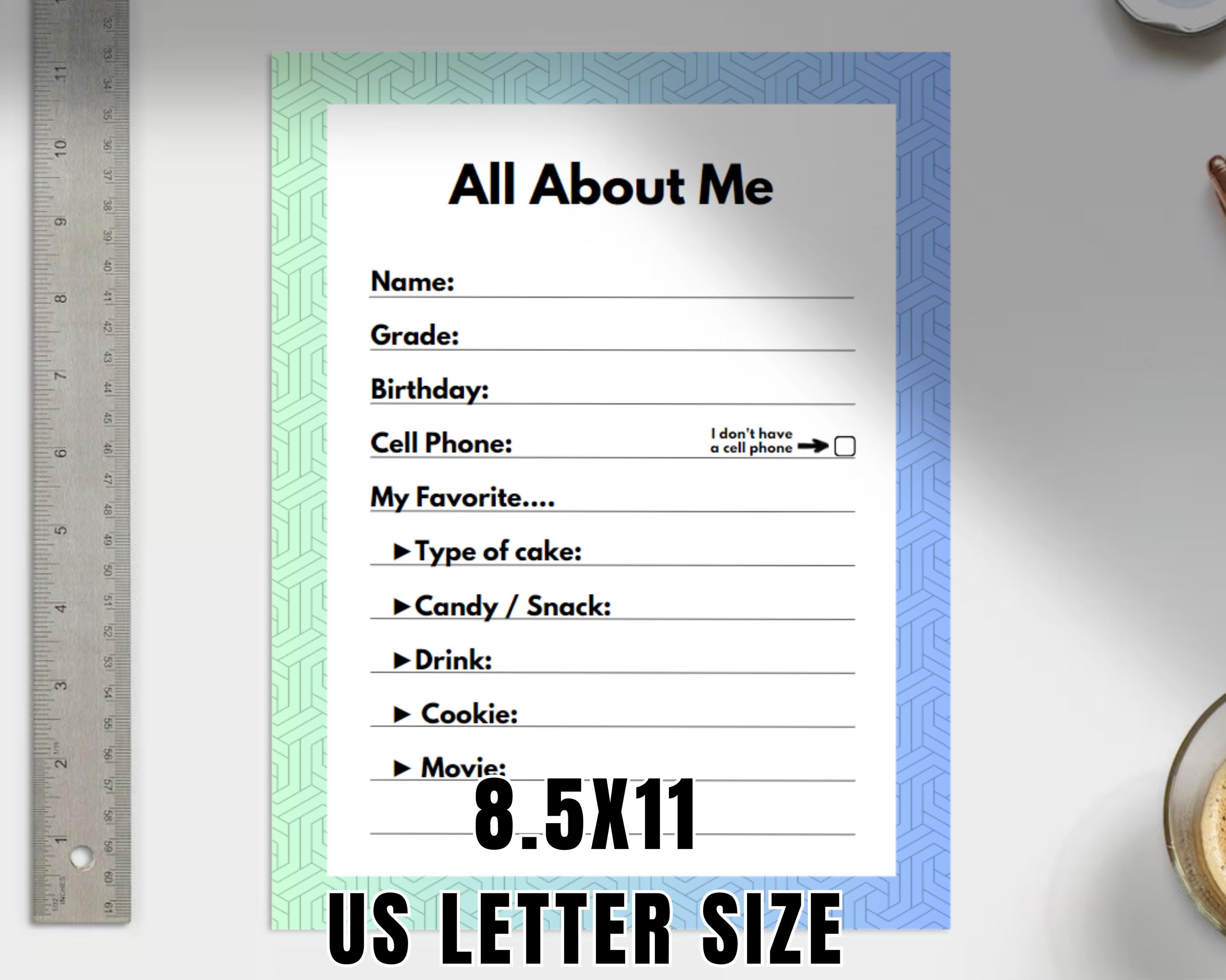 All About Me Printable for Teens + Adults Fun Get-to-know-you Activity ...