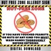 Nut Free Zone Poster Allergy Awareness Sign for Classrooms, Daycares ...