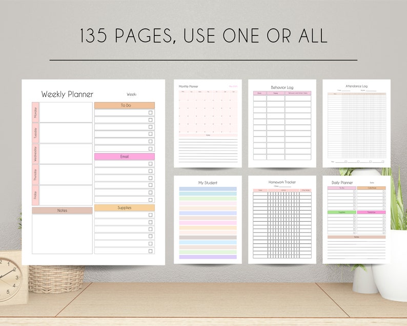 Ultimate Teacher Planner Bundle: 135-page Digital Printable for 2024 ...