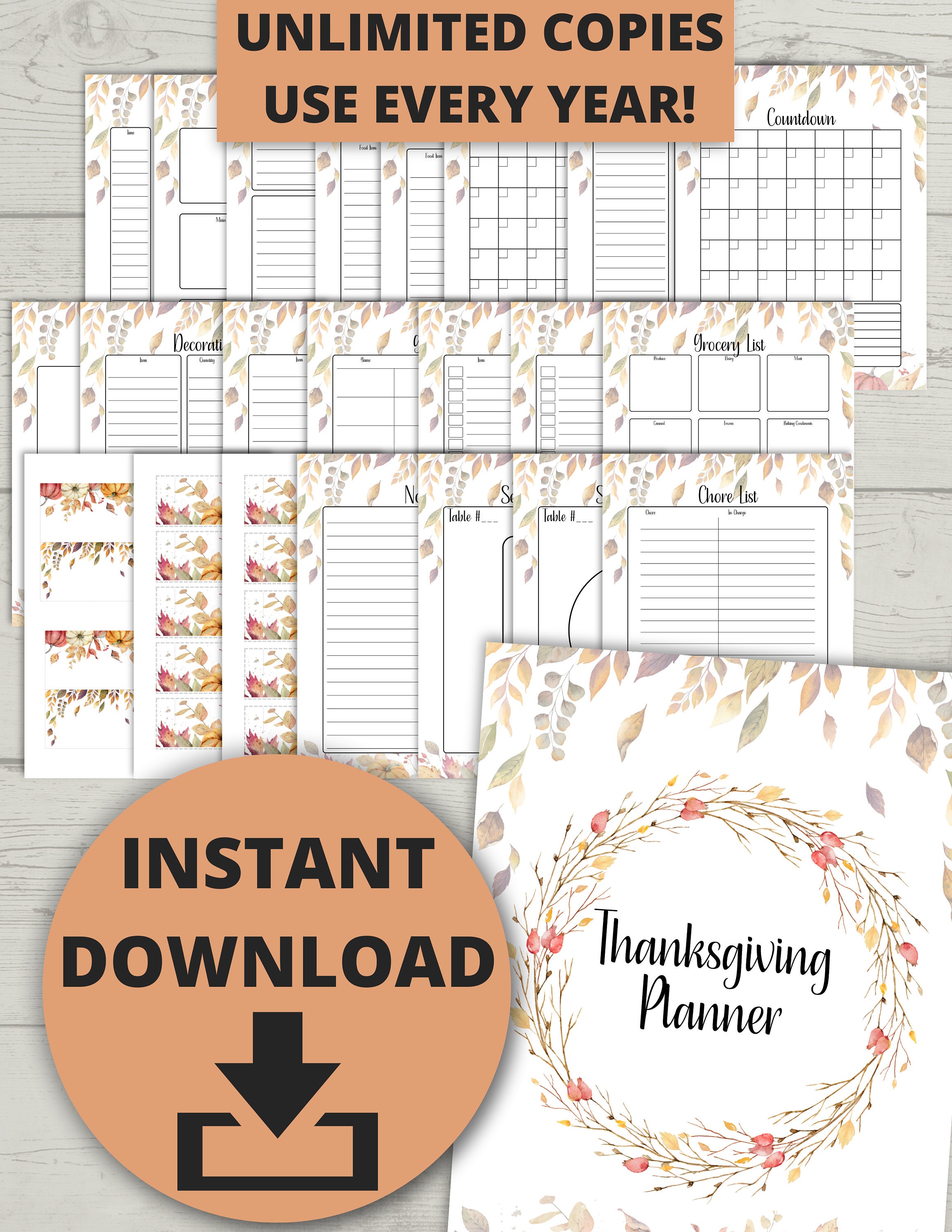 Ultimate Thanksgiving Planner Printable Stress-free Holiday Planning ...