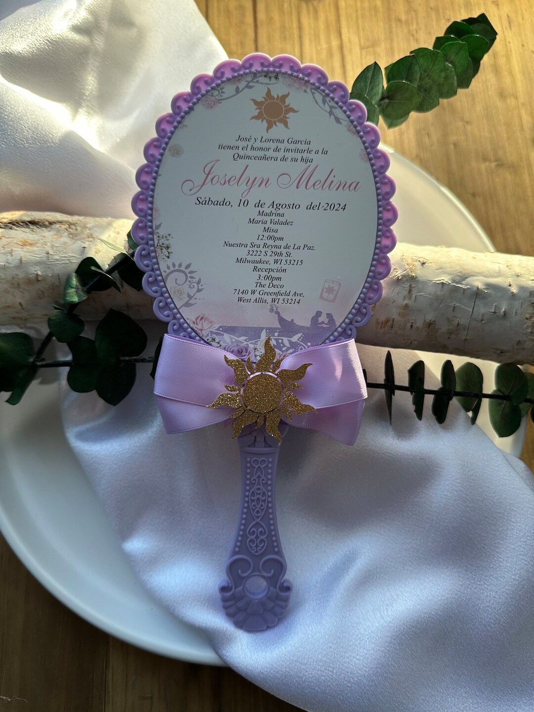 Rapunzel Mirror Quinceañera Invitations, Quinceañera Invitations, Xv ...