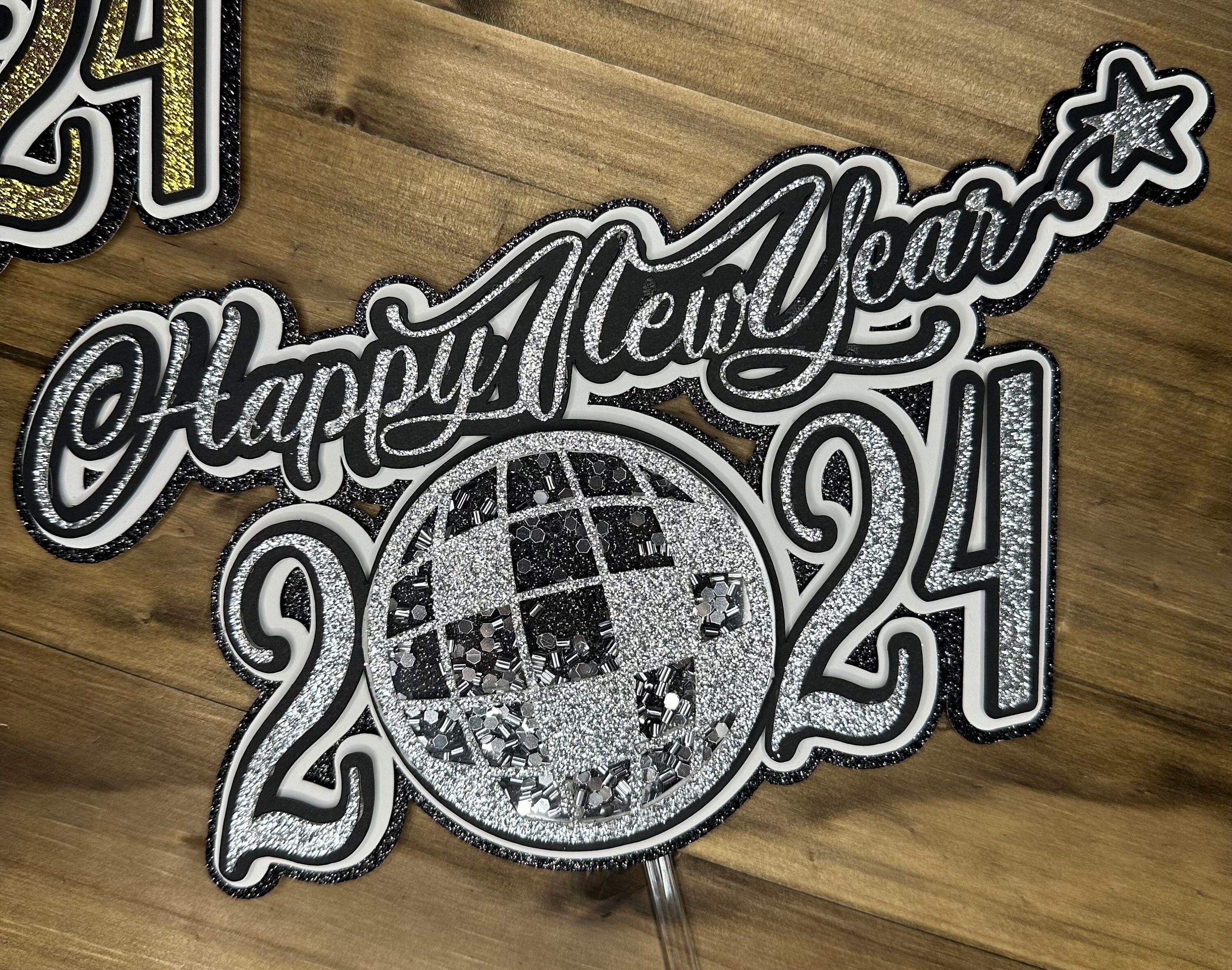 3D Happy New Year 2024 Cake Topper Happy New Year Cake Topper - Etsy