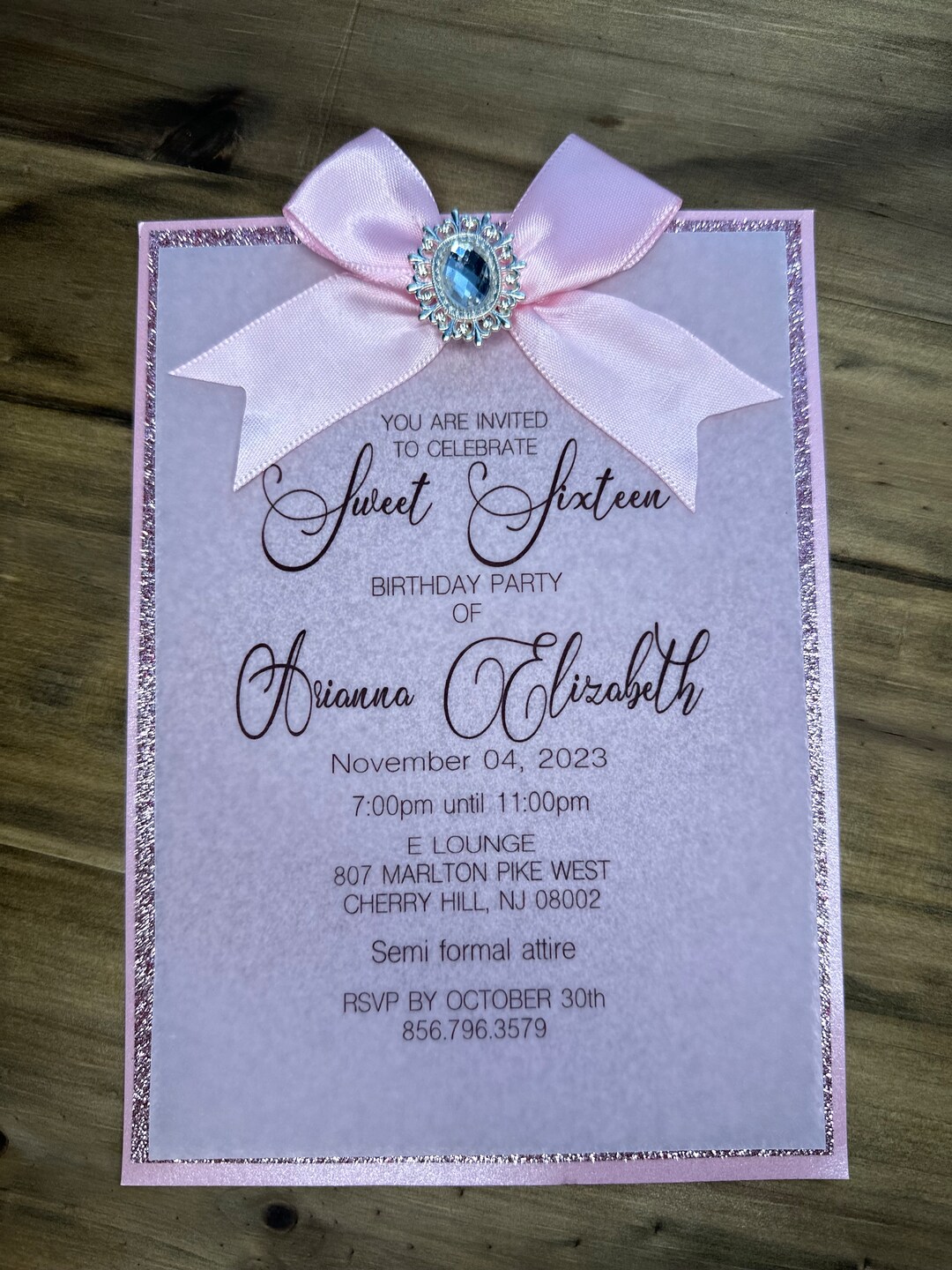 Personalized Quinceañera Invitation: Glitter Vellum Paper - Etsy