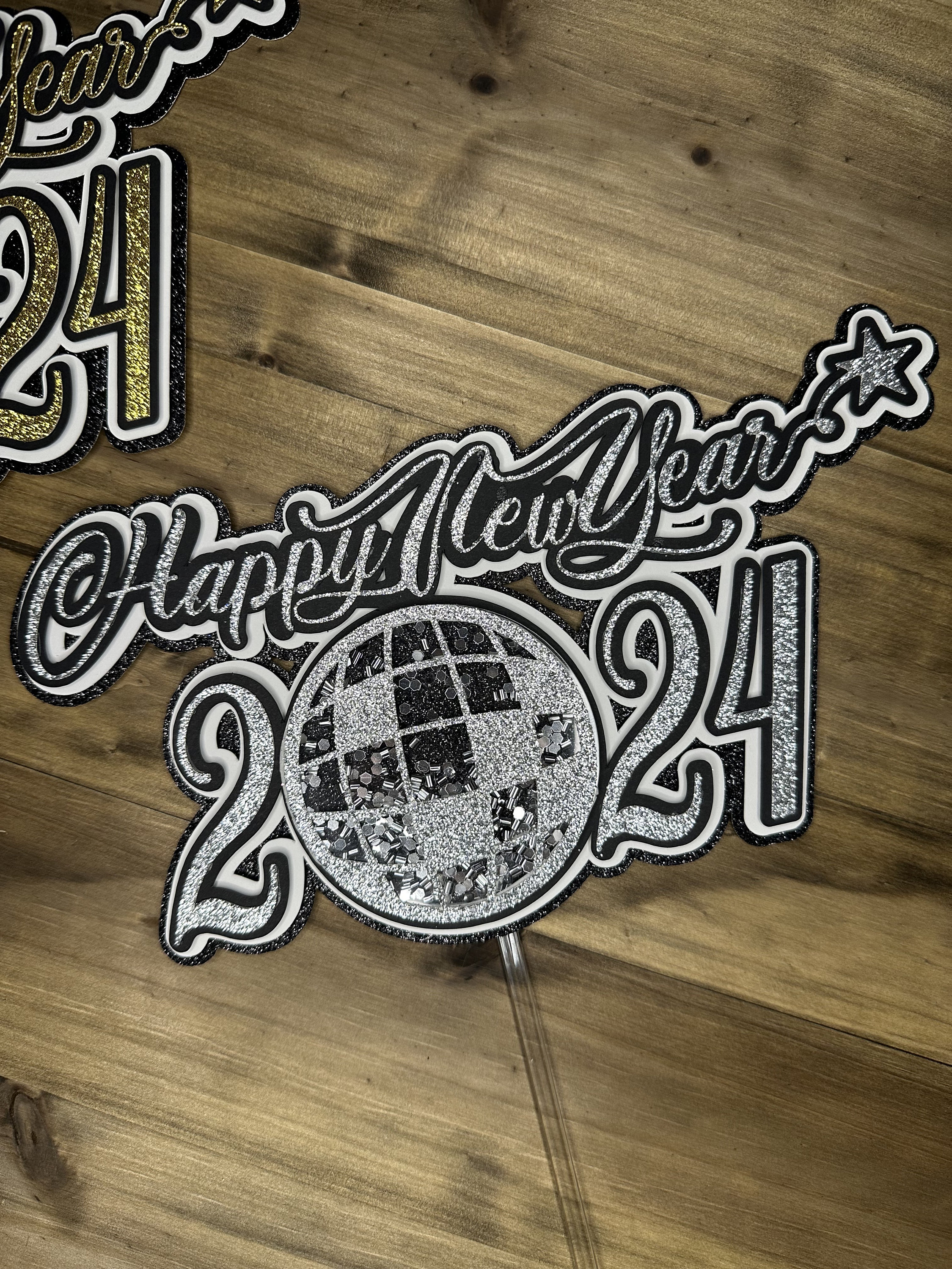 3D Happy New Year 2024 Cake Topper Happy New Year Cake Topper - Etsy