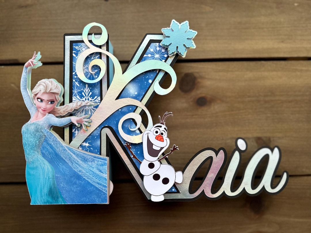 Frozen 3-D Letters With Name , Frozen, Elsa, Ana , Olaf - Etsy