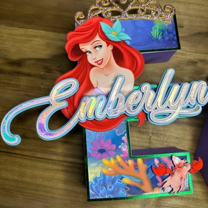 2pcs Little Mermaid 3D Letter: Custom Name Bedroom Decor - Etsy