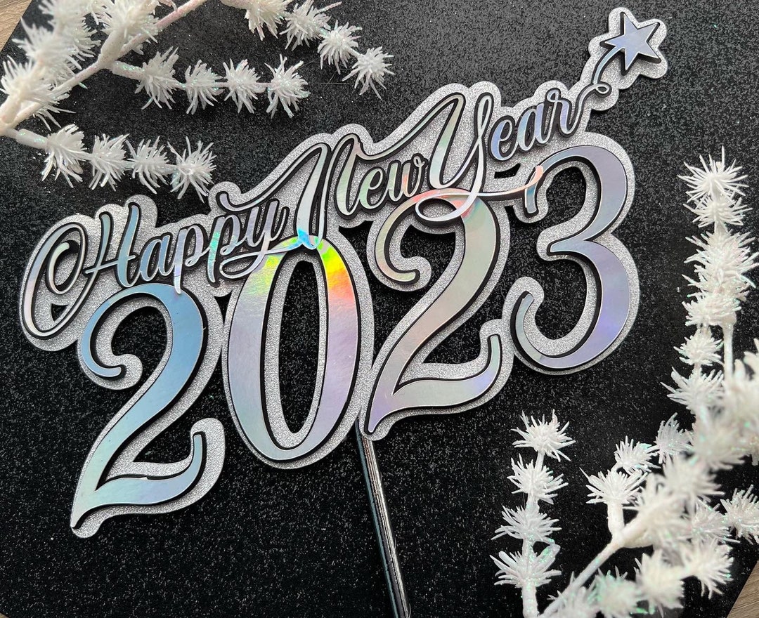 3D Happy New Year 2024 Cake Topper Happy New Year Cake Topper / Holiday ...