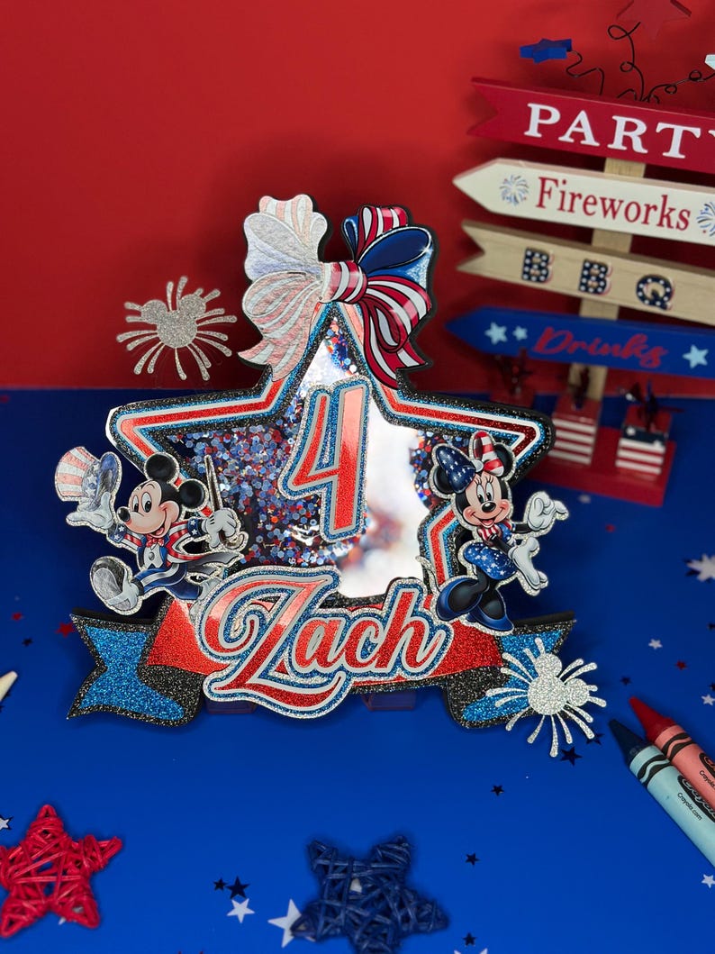 Mickey Mouse 4th of July Cake Topper: Patriotic Birthday Party - Etsy