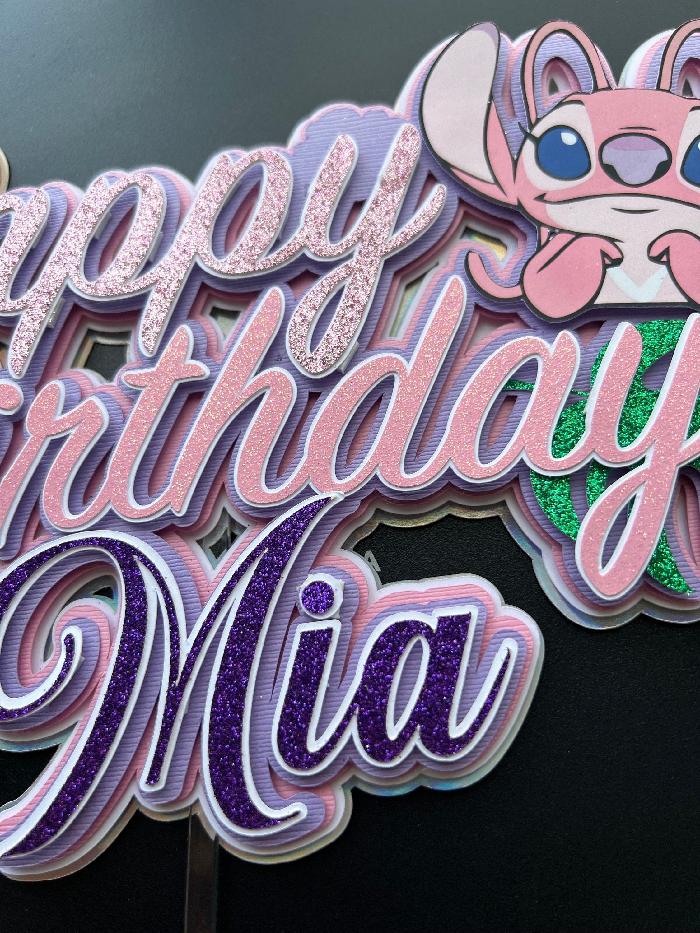 Happy Birthday Angel Stitch Cake Topper Cake Topper - Etsy