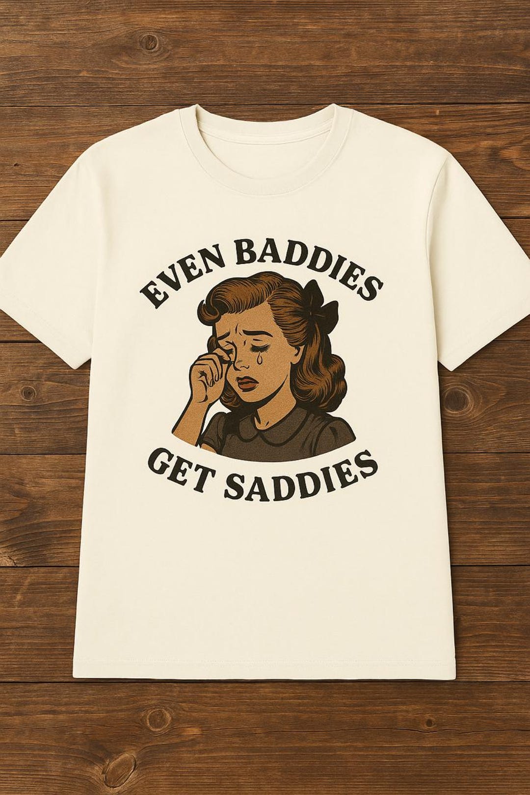 Even Baddies Get Saddies – Vintage Crying Girl PNG Download - Etsy