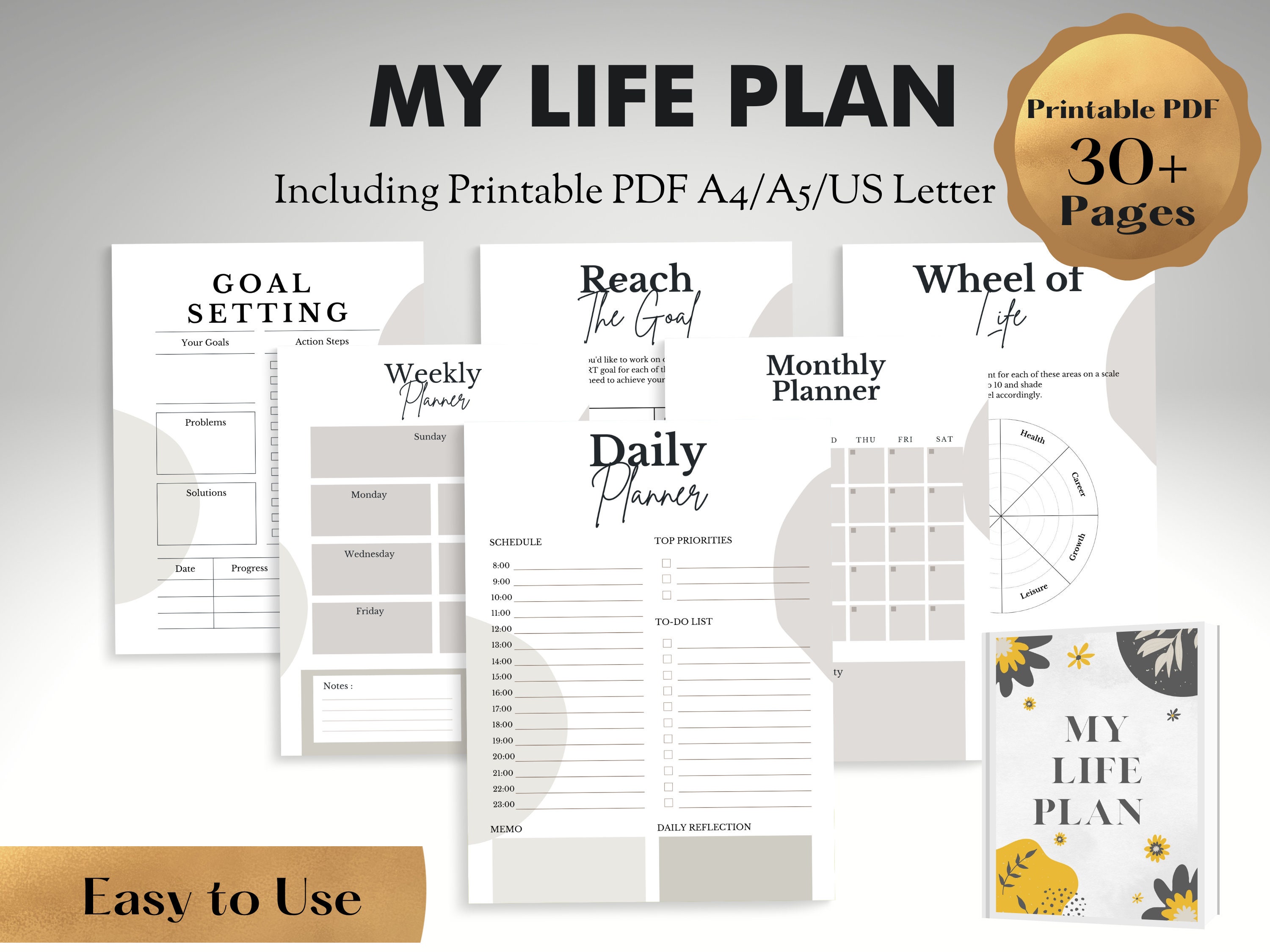 My Life Planner Printable, Calendars 2022,A5, US Letter, A4 - Etsy
