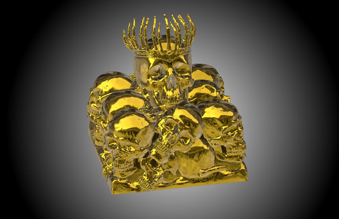 Custom Metal Cherry MX XDA Profile Artisan Lich King Skull Pile ...