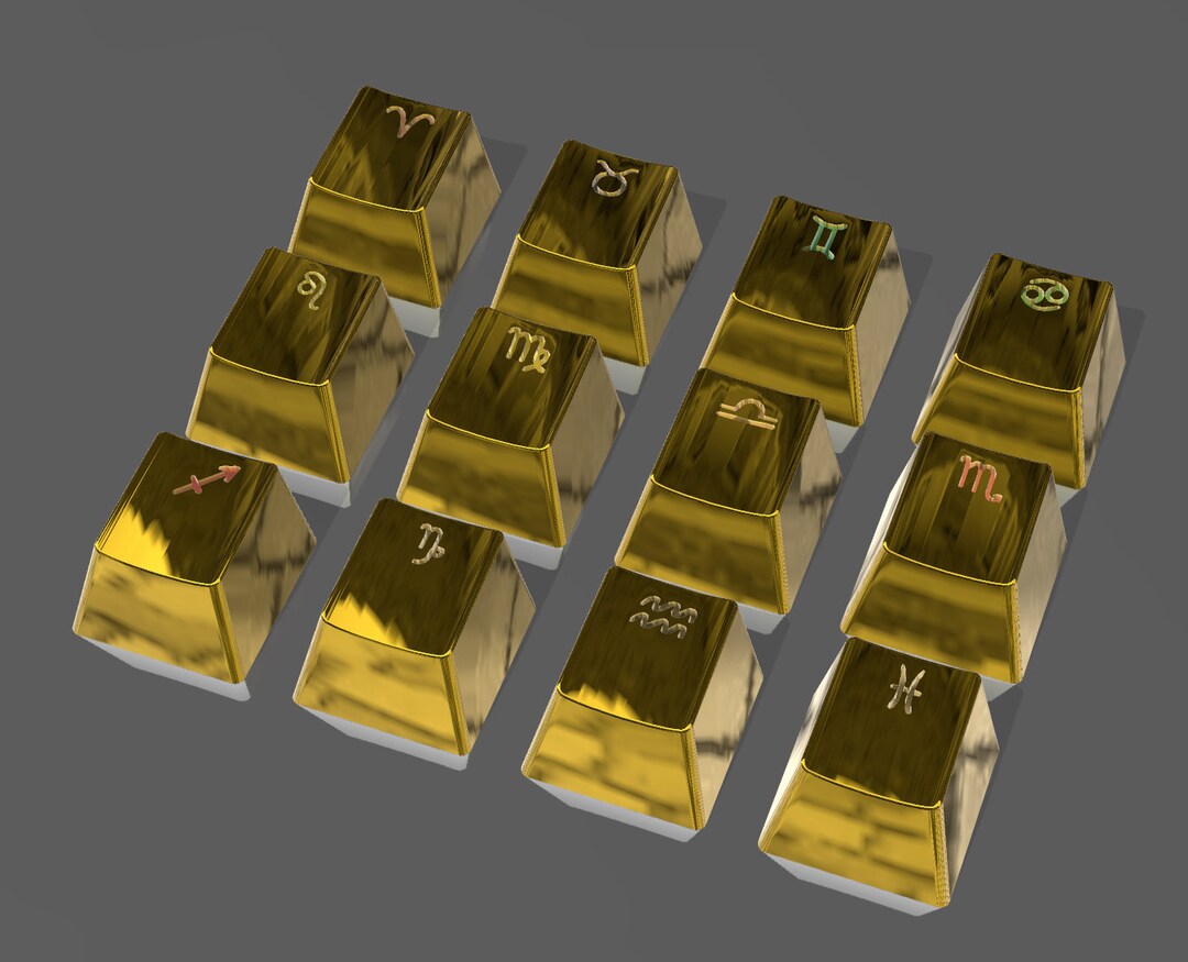 Custom Metal Cherry MX Zodiac Astrology Sign Modifier 1U Artisan ...