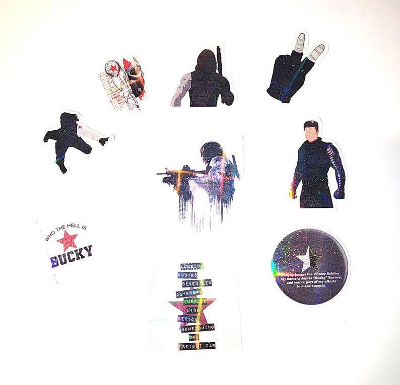 Winter Soldier/bucky Sticker Set - Etsy