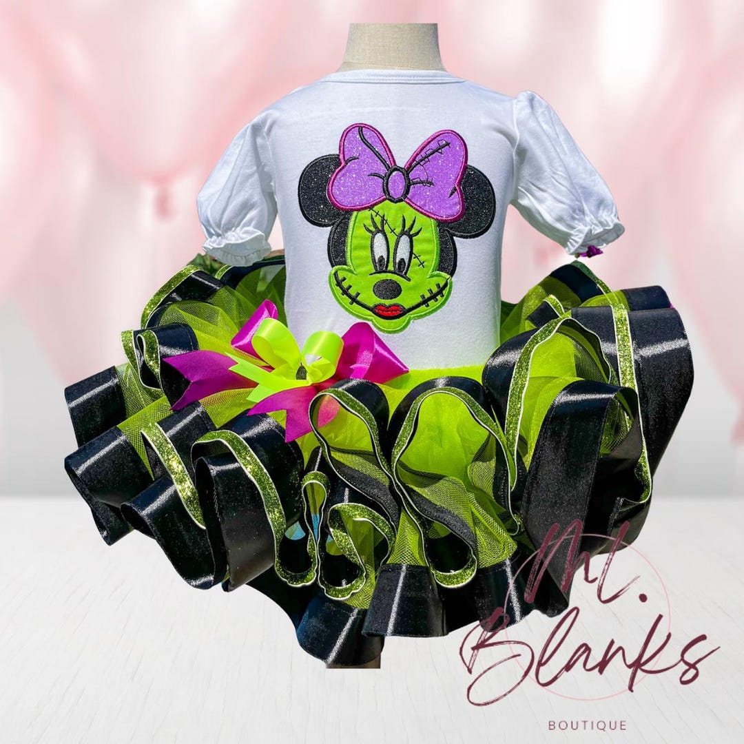 Frankenstein Mouse Halloween Tutu Outfit: Green Monster Costume - Etsy