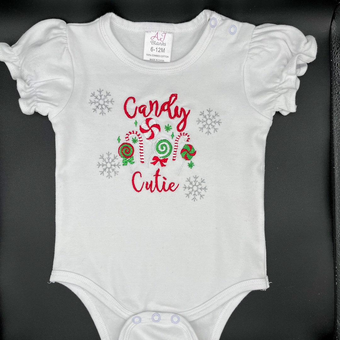 Candy Cutie Diaper Shirt, Christmas Bodysuit, Babies First Christmas ...
