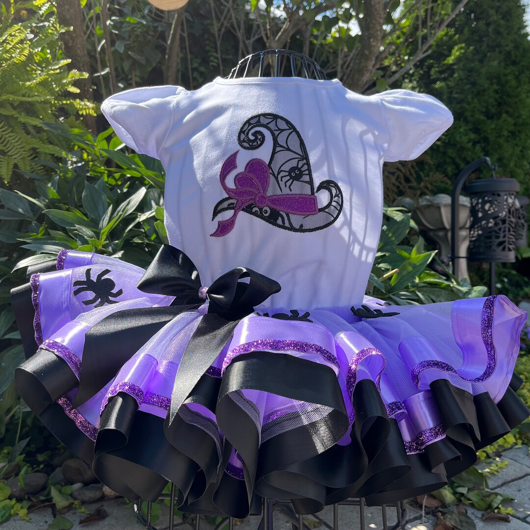 Witch Halloween Tutu Outfit: Handmade Girls Costume - Etsy