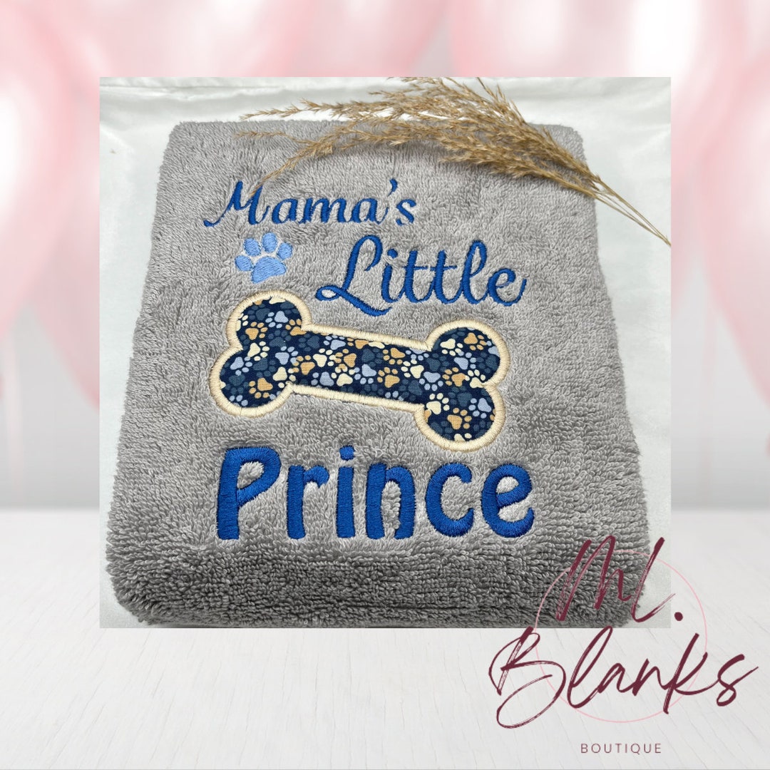 Personalized Dog Towel: Embroidered Bone Applique, 100% Cotton - Etsy