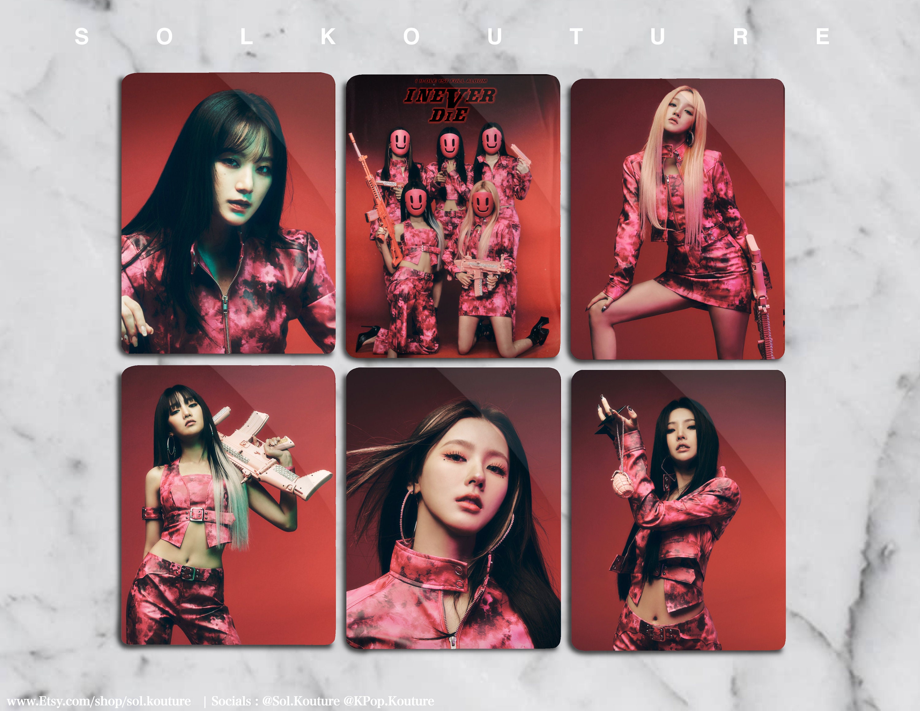 Gidle I Never Die Tomboy Photocards Pink Version With - Etsy UK