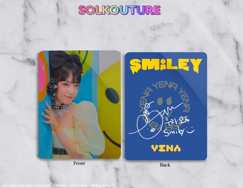 YENA Smiley Solo Debut Kpop Photocards Freebies - Etsy New Zealand