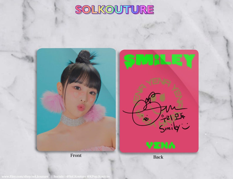 YENA Smiley Solo Debut Kpop Photocards Freebies - Etsy New Zealand