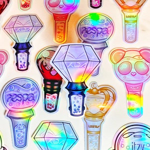 KDA Boba Light Stick Holographic Decal Laptop & Car Vinyl Decals Kpop ...