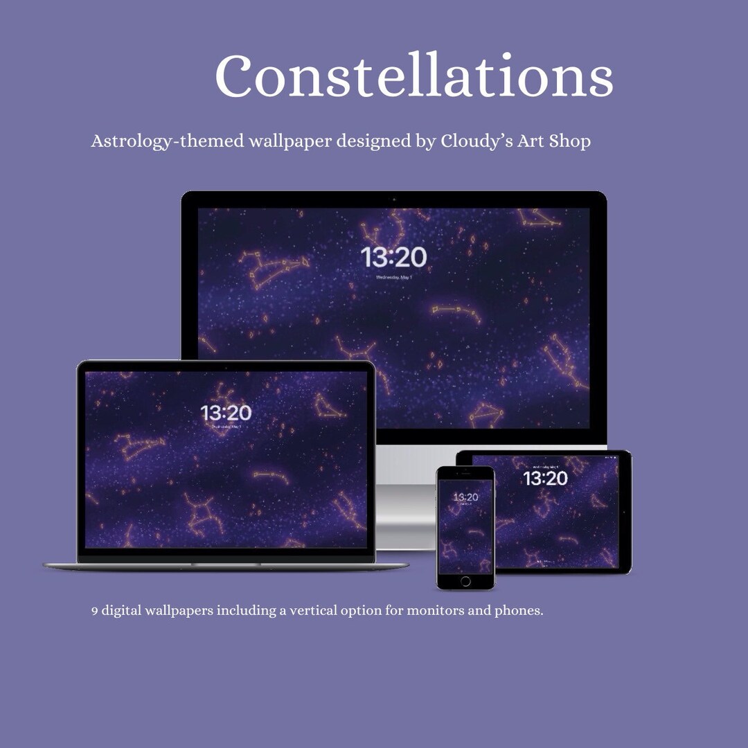 Constellations Astrology Themed Wallpaper Digital Instant Download ...