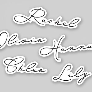 Custom Name Stickers, Cursive Name Sticker, Waterproof Name Decal ...