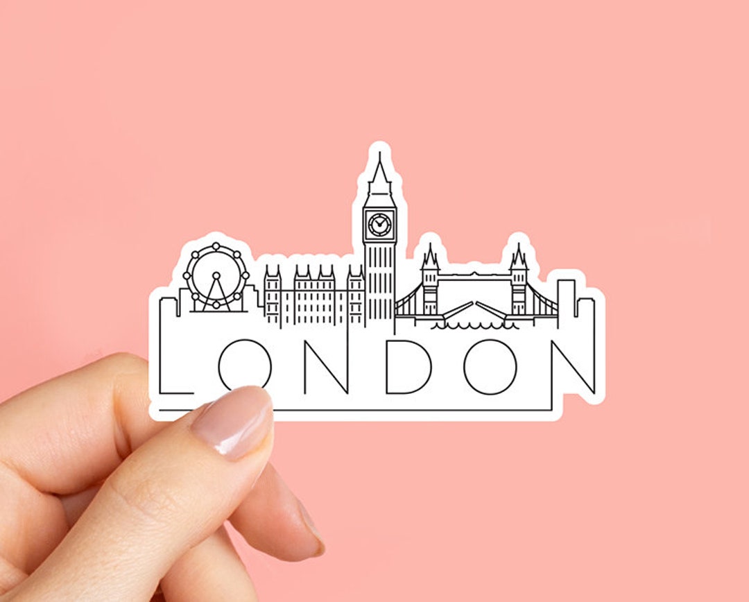 London Skyline Sticker, Travel Stickers, Britain, Best Friend Gift ...