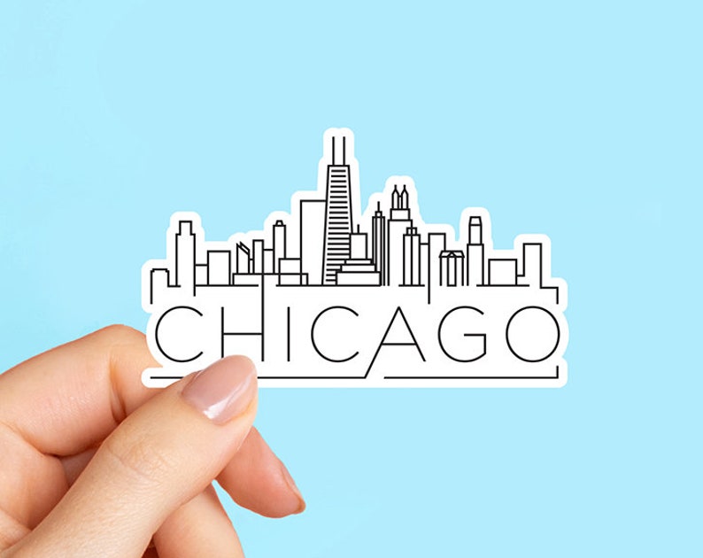 Chicago Skyline Sticker Illinois Skyline Sticker Chicago - Etsy