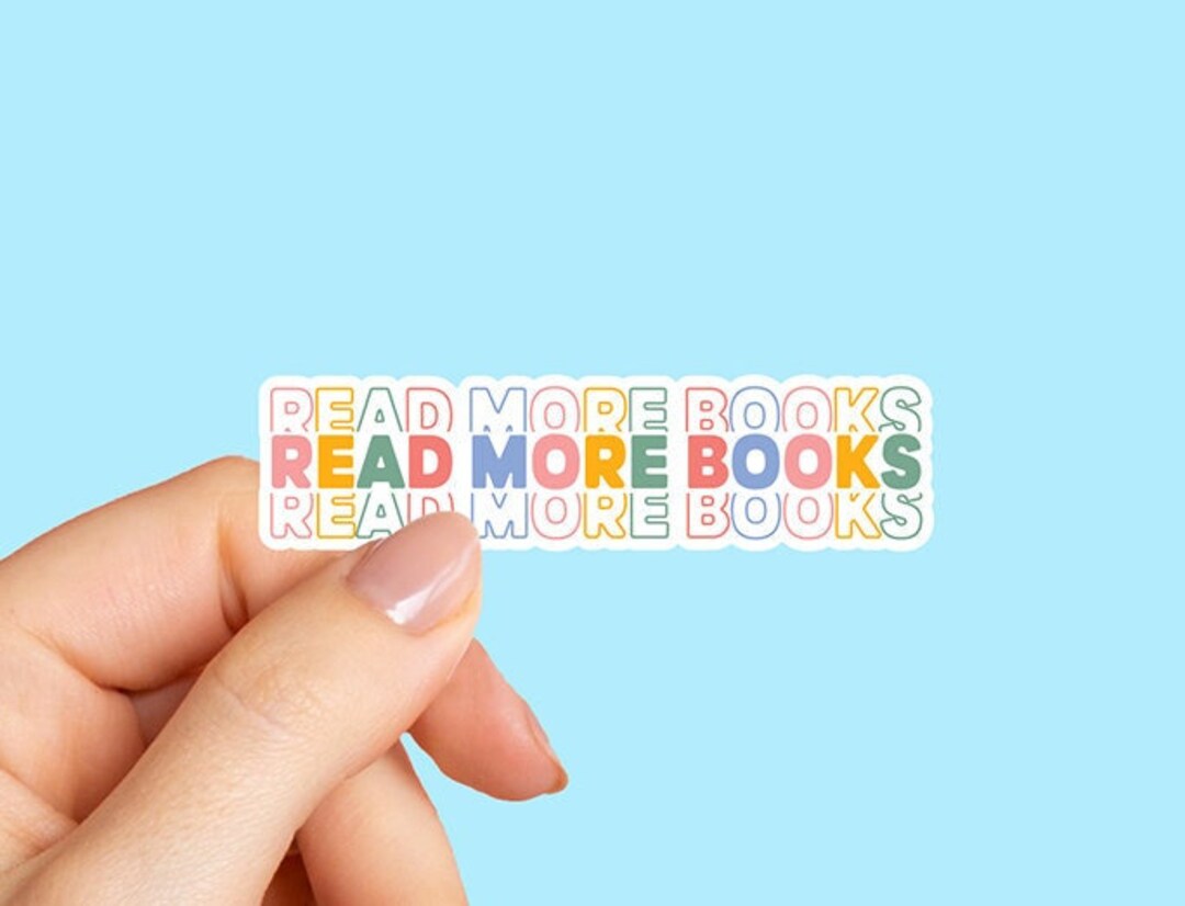 Read More Books Sticker, Reader Sticker, Book Lover Sticker, Tumbler ...