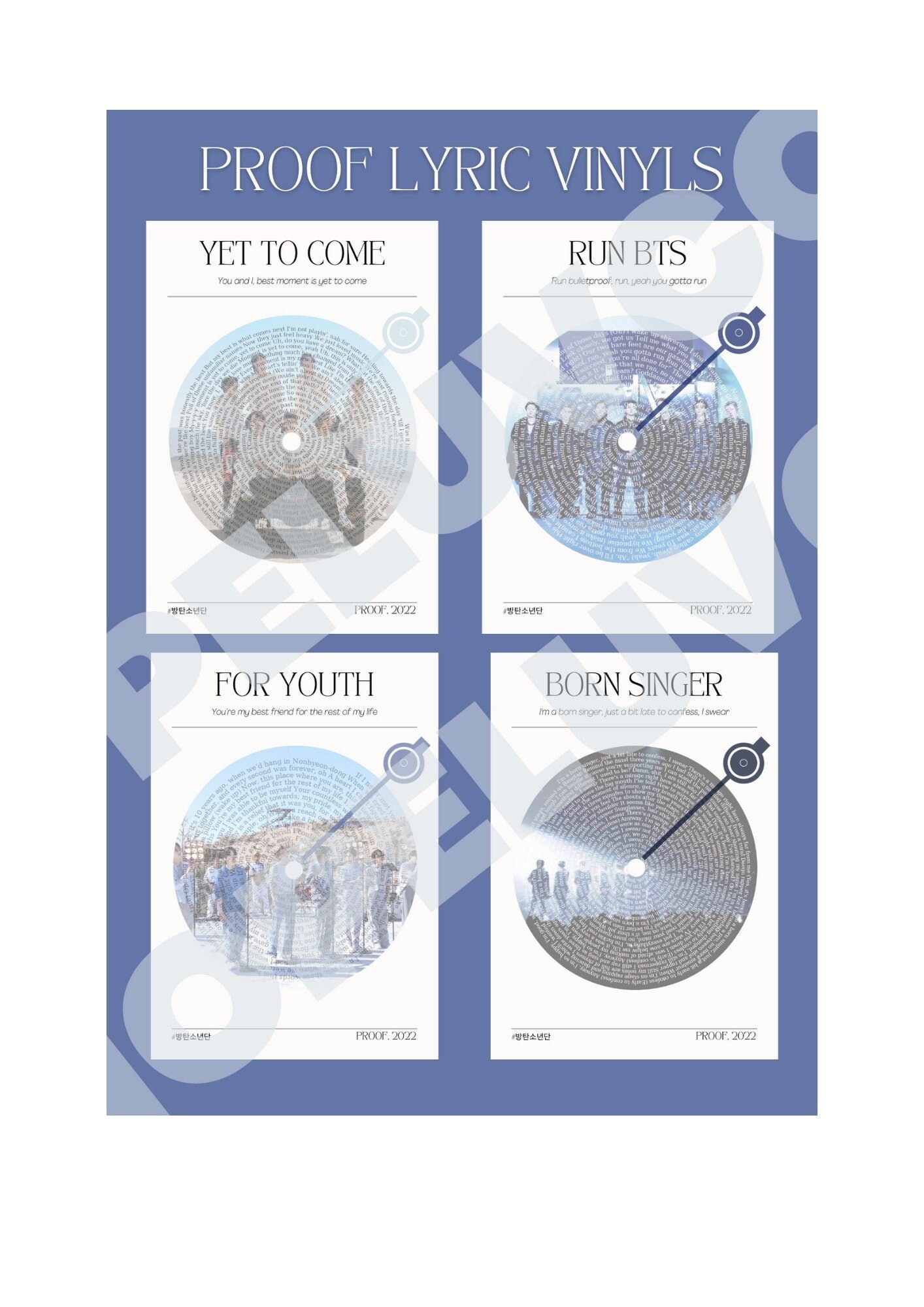 BTS PROOF Vinyl Lyric Posters Bangtan 2022 - Etsy