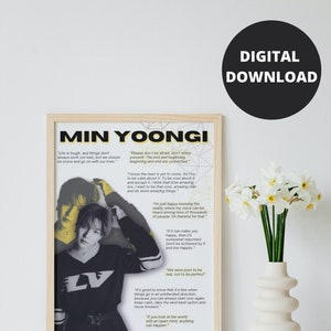 BTS Ot7 Quote Wall Poster, BTS, ARMY, Wall Decor, Kpop, Quotes ...